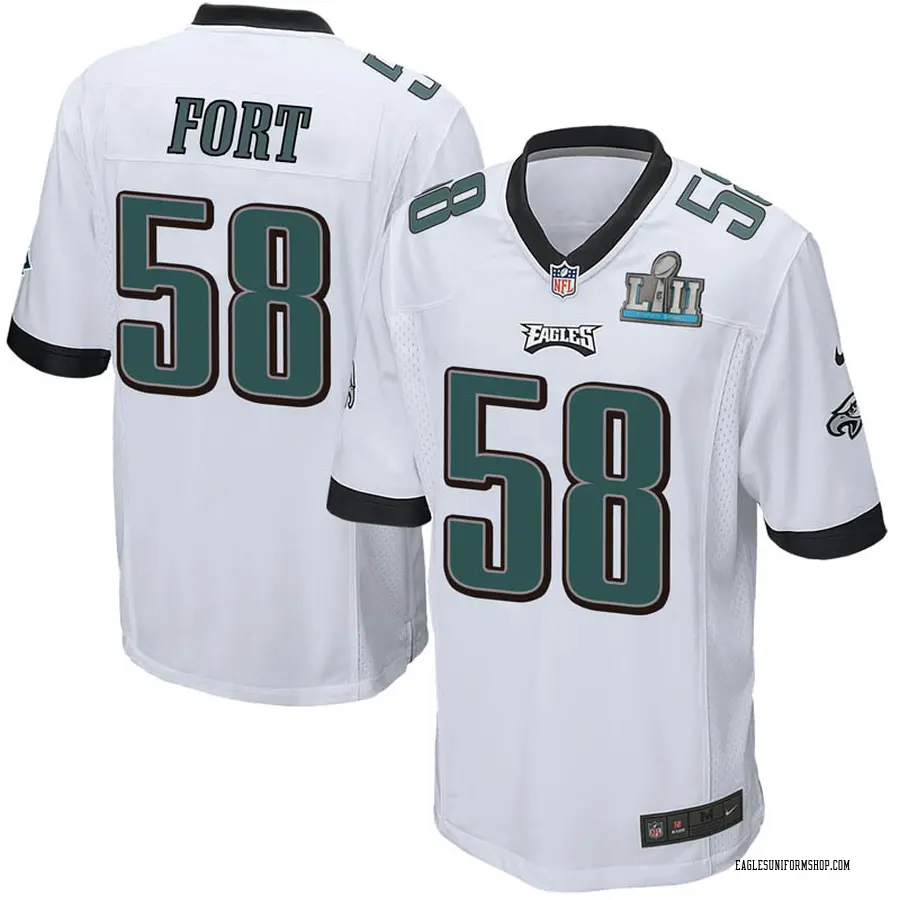 Nike L.J. Fort Philadelphia Eagles Men's Game White Super Bowl LII Jersey